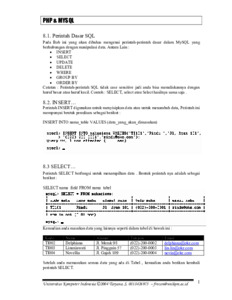Bab 8. Perintah dasar sql - Repository